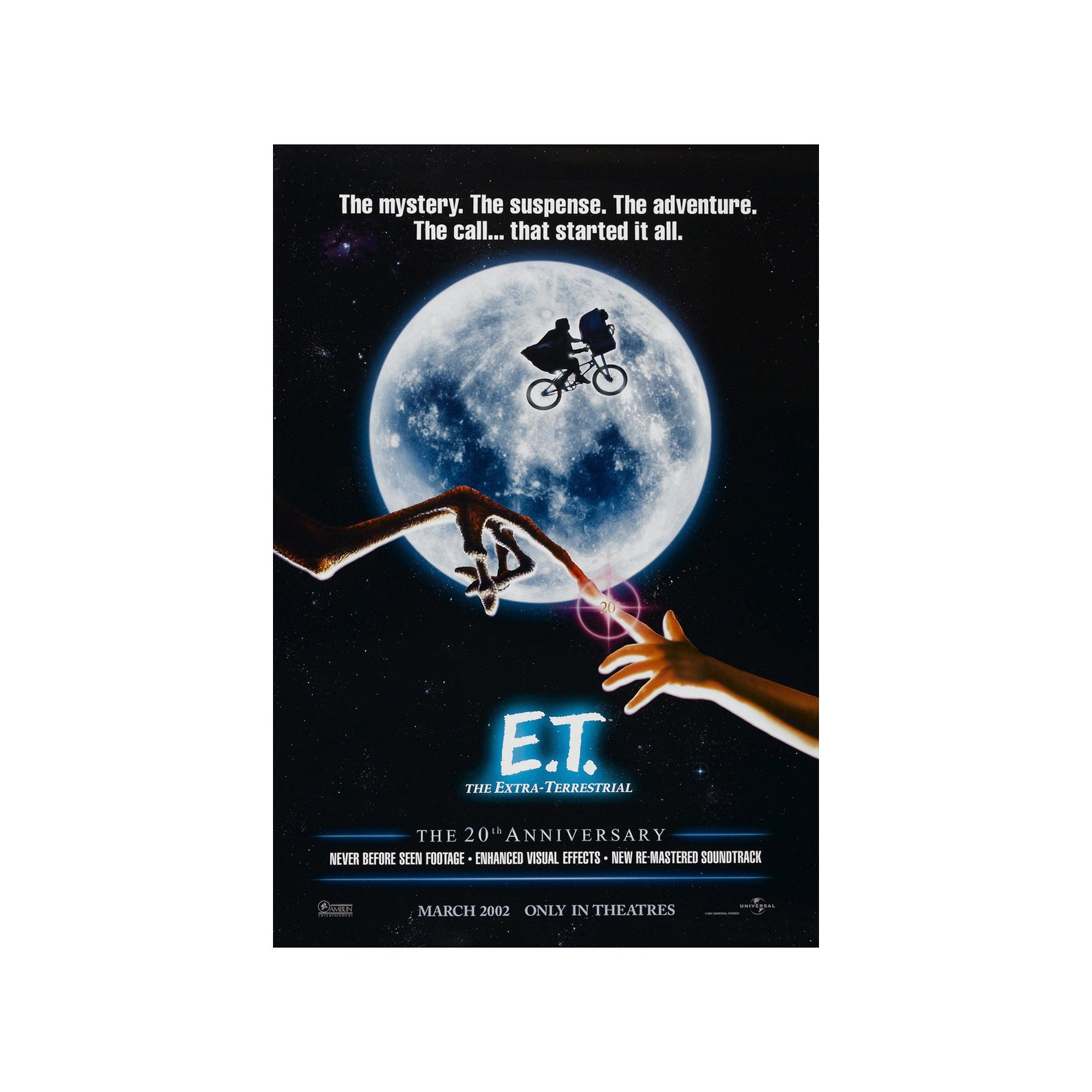 E.T. the Extra-terrestrial MOVIE POSTER ORIGINAL 20th Anniversary ...