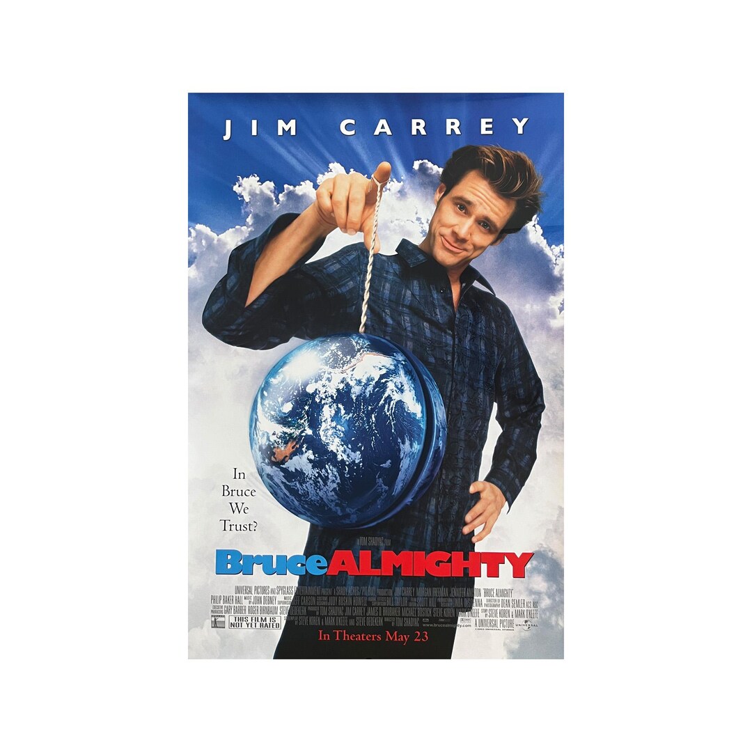 BRUCE ALMIGHTY Movie Poster 1 Sided ORIGINAL Rolled 27x40 Jim Carrey - Etsy