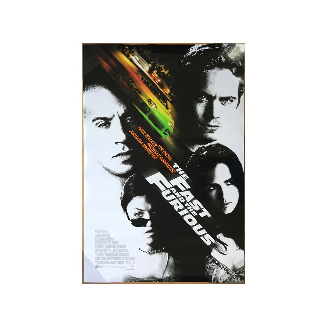 The Fast and the Furious MOVIE POSTER 2 Sided Rare ORIGINAL Intl 27x40 ...