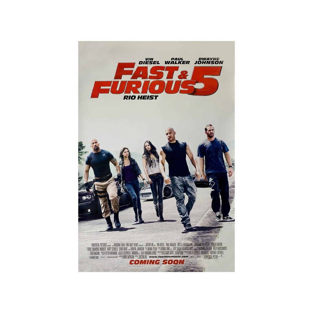 FAST FIVE Movie Poster 2 Sided ORIGINAL Intl Final 27x40 Vin Diesel ...