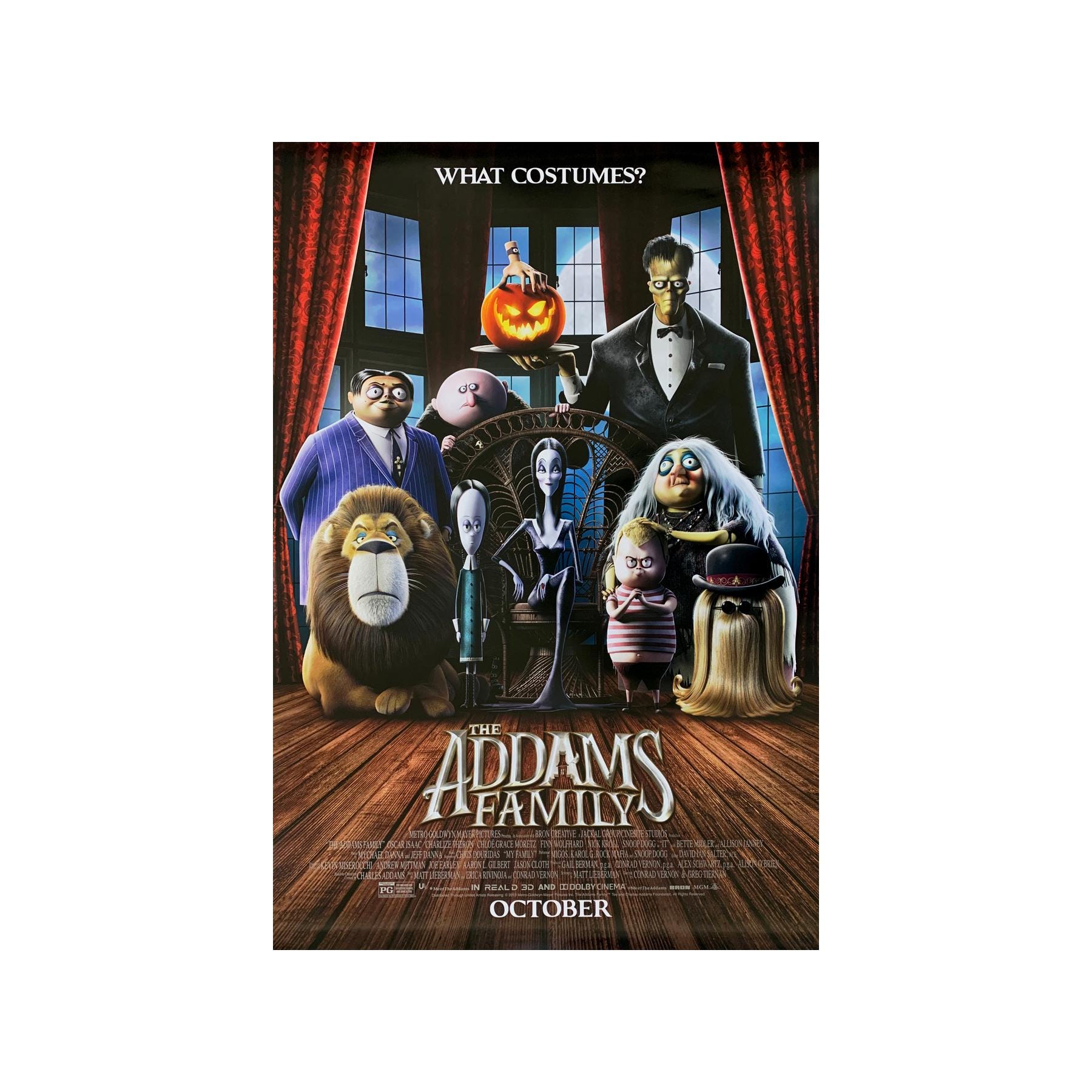 THE ADDAMS FAMILY Movie Poster 2 Sided Original Final 27x40 Charlize ...