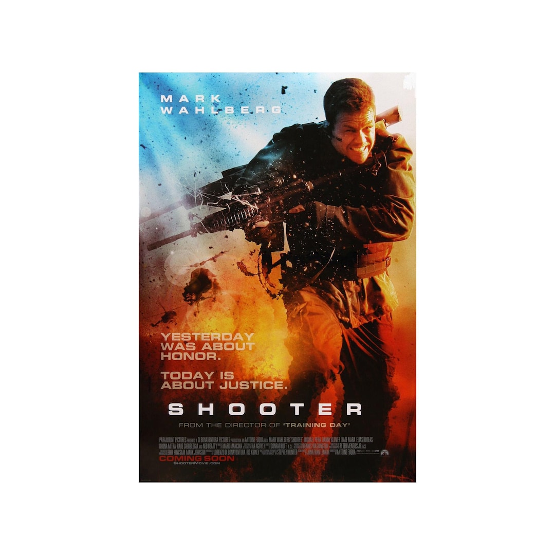 SHOOTER Movie Poster 2 Sided ORIGINAL INTL 27x40 Mark Wahlberg Danny ...