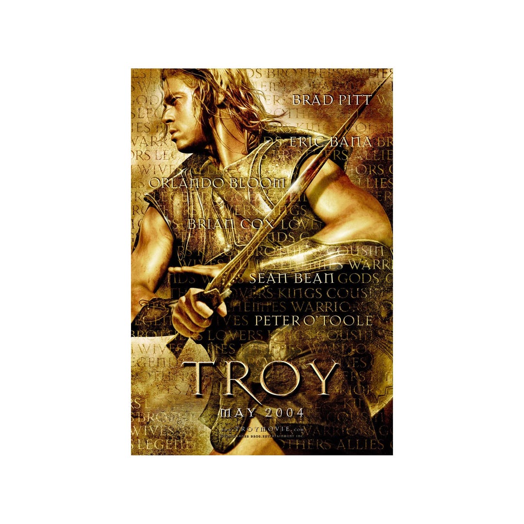 TROY MOVIE POSTER 2 Sided Original Advance 27x40 Brad Pitt Eric Bana - Etsy