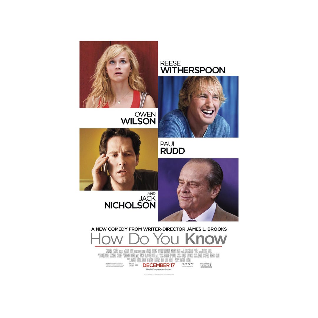 How Do You Know MOVIE POSTER 2 Sided ORIGINAL 27x40 Jack Nicholson ...