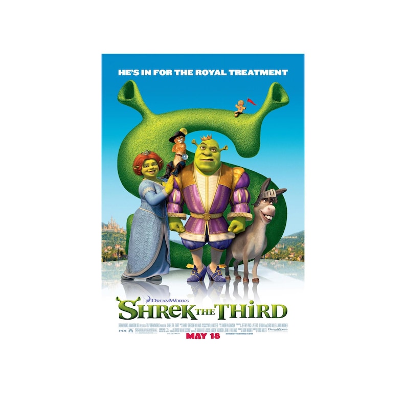 SHREK THE THIRD Movie Poster 2 Sided Original Final 27x40 Eddie Murphy ...