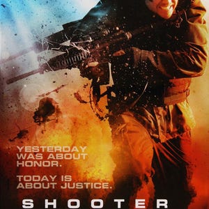 SHOOTER Movie Poster 2 Sided ORIGINAL INTL 27x40 Mark Wahlberg Danny ...