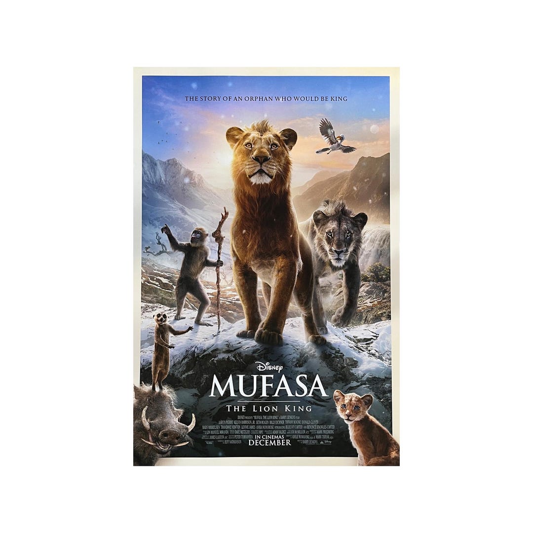 Mufasa the Lion King Movie Poster 2 Sided ORIGINAL INTL Final 27x40 - Etsy