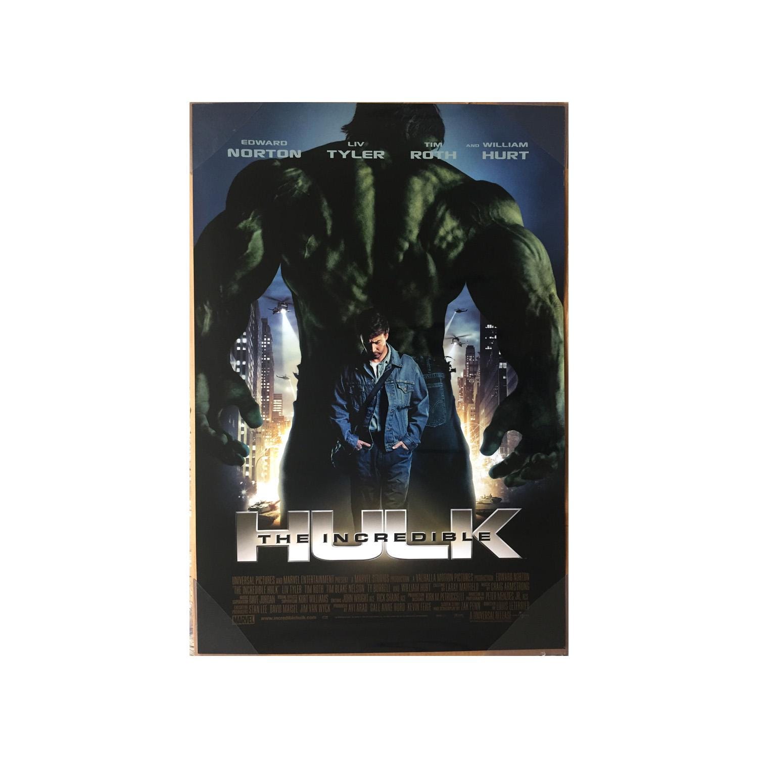 THE INCREDIBLE HULK Movie Poster 2 Sided Original Final 27x40 Edward ...