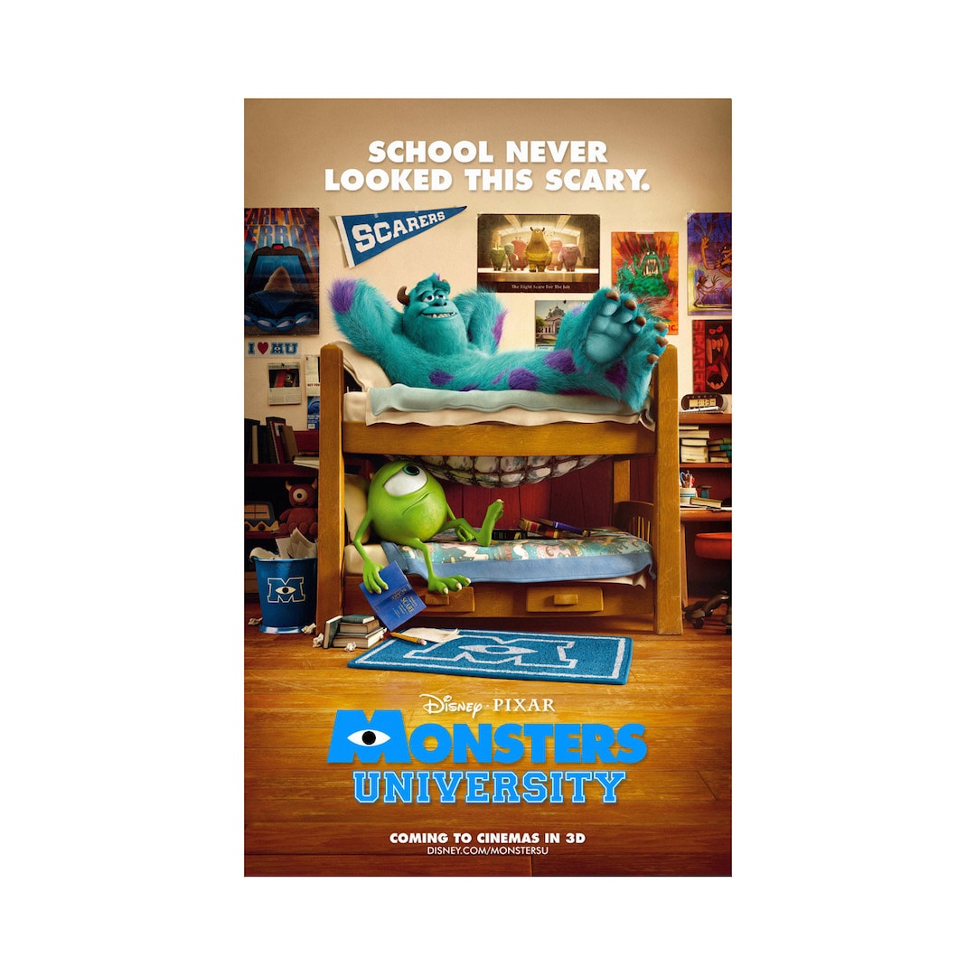 MONSTERS UNIVERSITY Movie Poster 2 Sided Rare ORIGINAL Intl 27x40 Billy ...