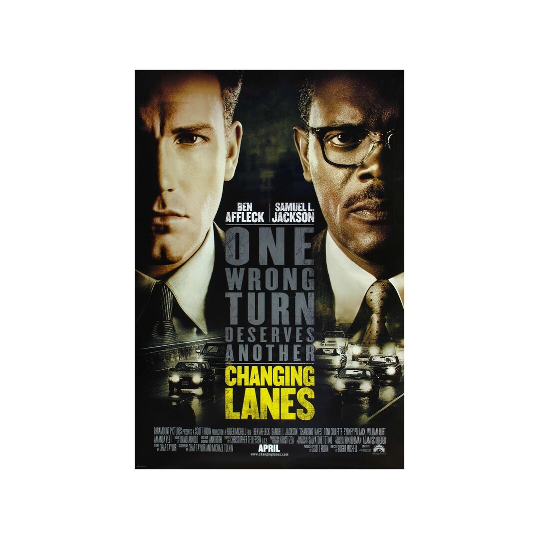 CHANGING LANES Movie Poster 2 Sided ORIGINAL 27x40 Ben Affleck Samuel L ...
