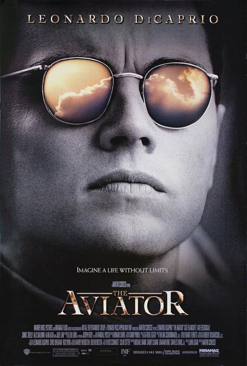 THE AVIATOR Movie Poster 2 Sided Rare ORIGINAL Final 27x40 Leonardo ...