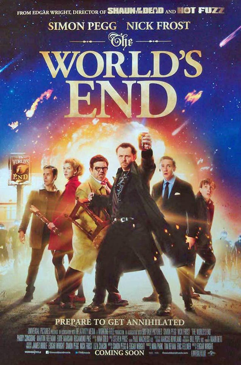 THE WORLD'S END Movie Poster 2 Sided Original Rare Intl Final 27x40 ...