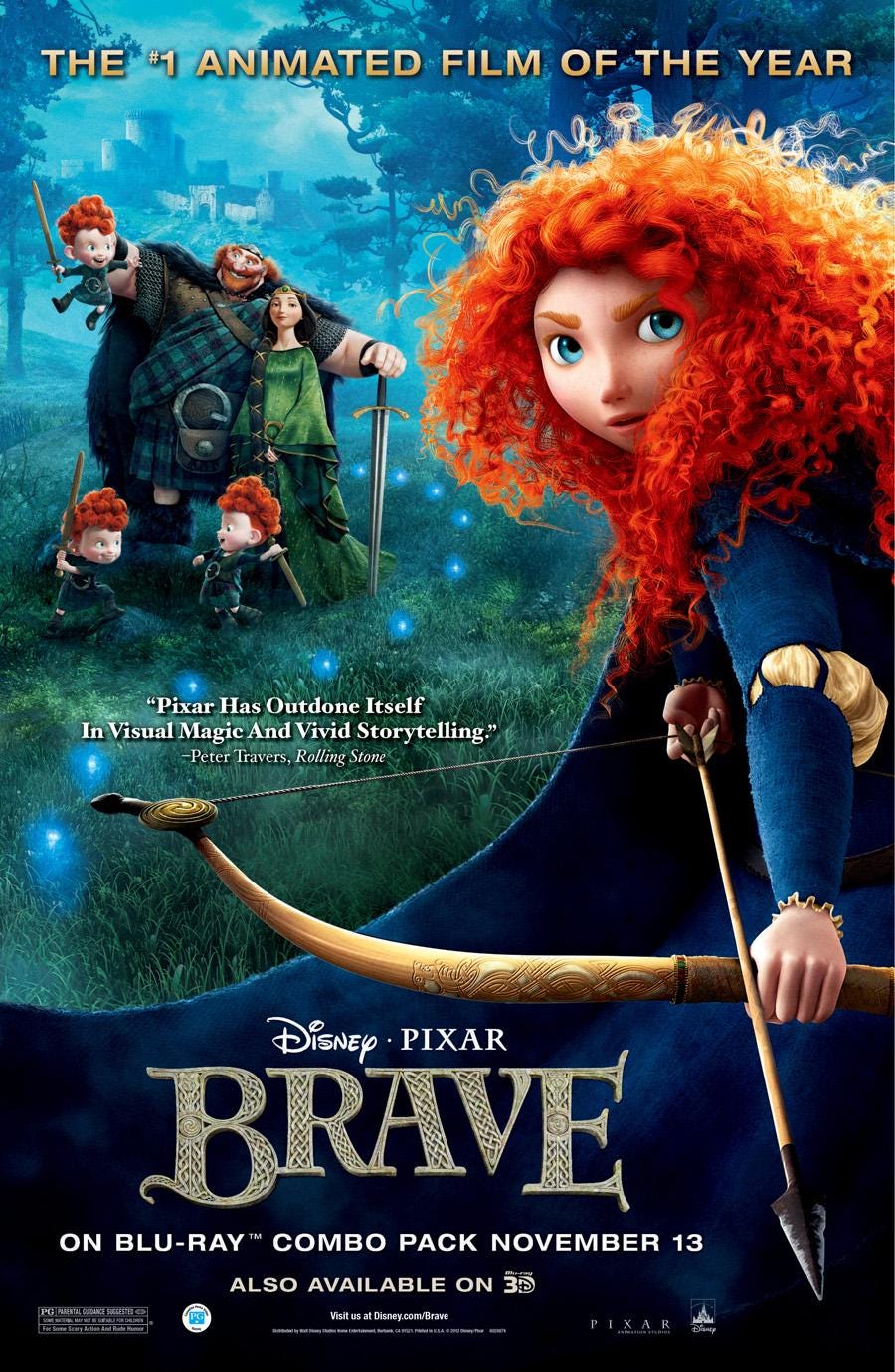 BRAVE MOVIE POSTER 1 Sided Original Half Sheet 22x28 Kelly Macdonald - Etsy