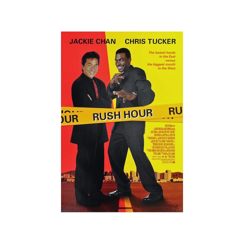 RUSH HOUR Movie Poster 1 Sided ORIGINAL Final 27x40 Jackie Chan Chris ...