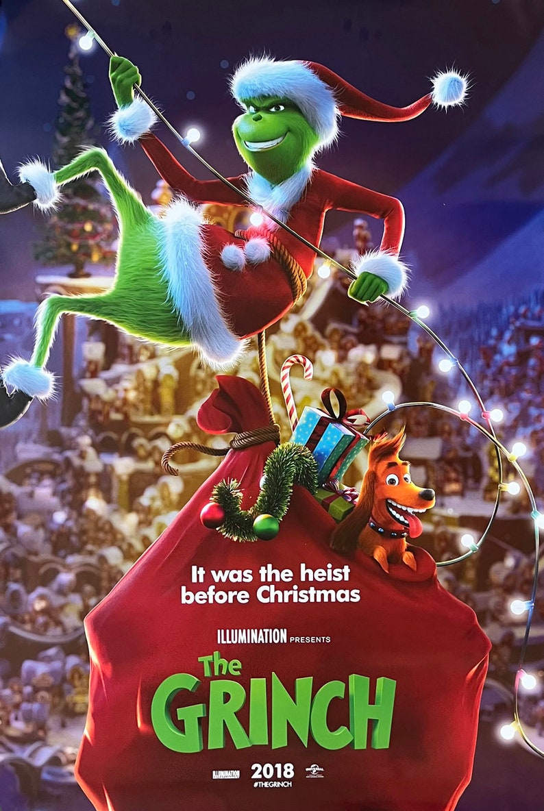 THE GRINCH Movie Poster 2 Sided ORIGINAL Very Rare Intl Final Version B ...