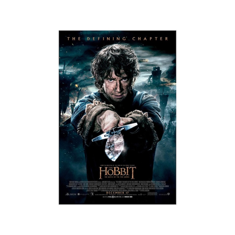 The Hobbit 3: Battle of the Five Armies MOVIE POSTER 2 Sided ORIGINAL ...