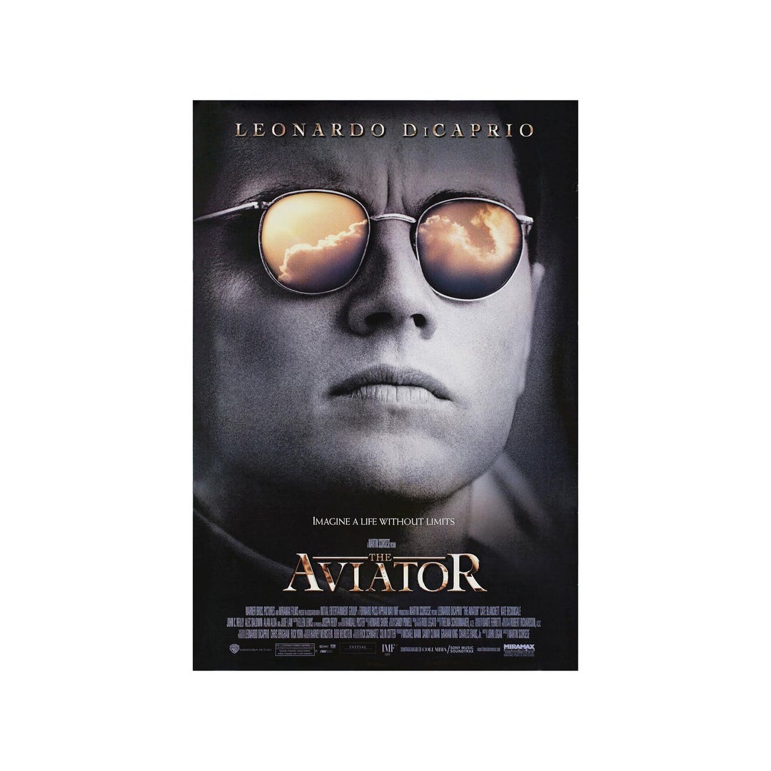 THE AVIATOR Movie Poster 2 Sided Rare ORIGINAL Final 27x40 Leonardo ...