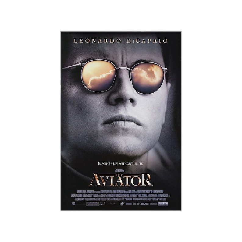 THE AVIATOR Movie Poster 2 Sided Rare ORIGINAL Final 27x40 Leonardo ...