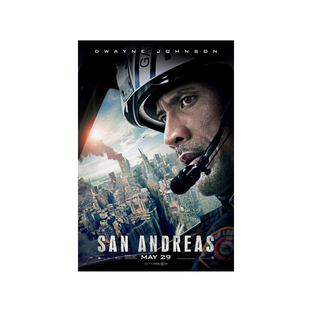 SAN ANDREAS Movie Poster 2 Sided ORIGINAL Version B 27x40 Dwayne ...
