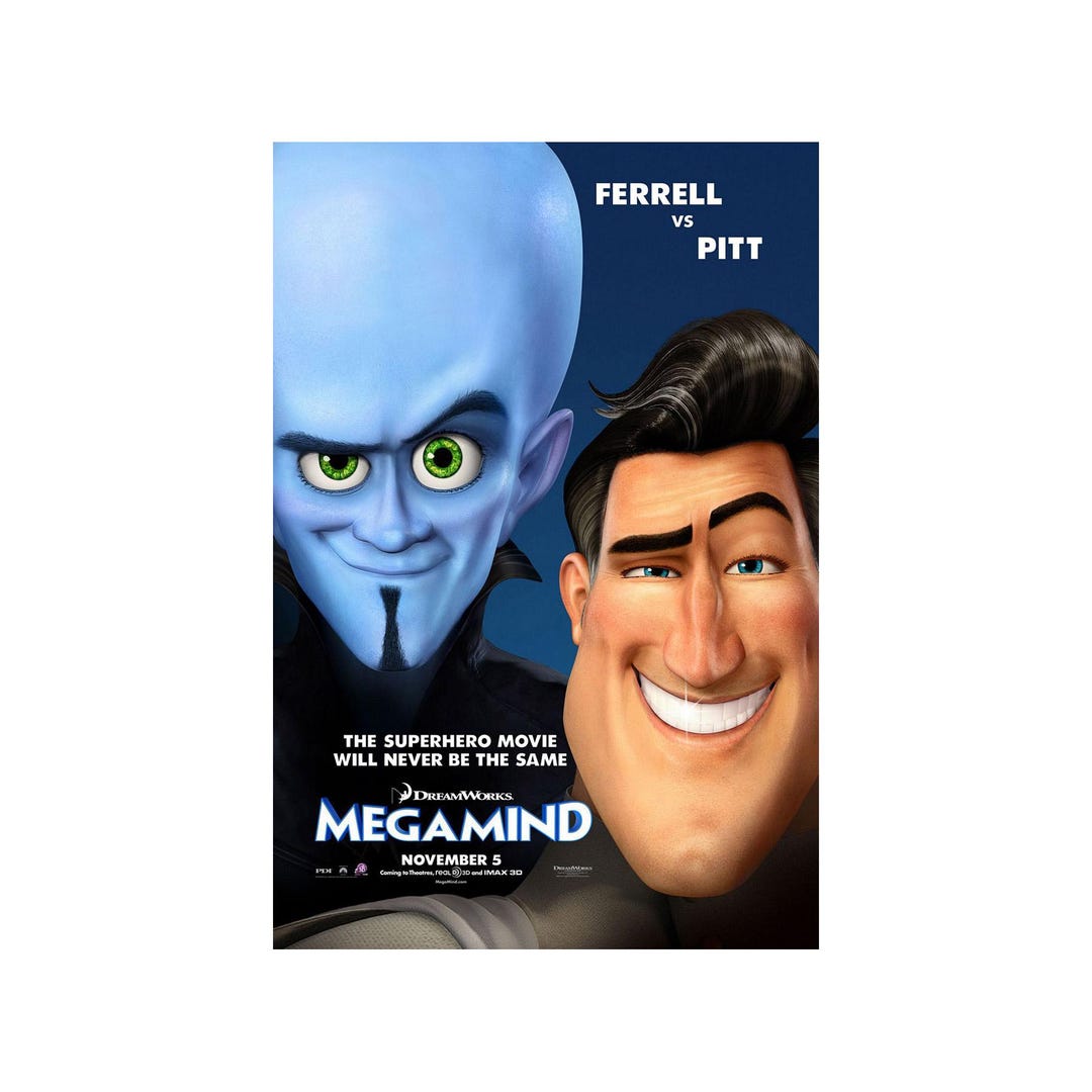 MEGAMIND MOVIE POSTER 2 Sided Original Version B 27x40 Will Ferrell ...