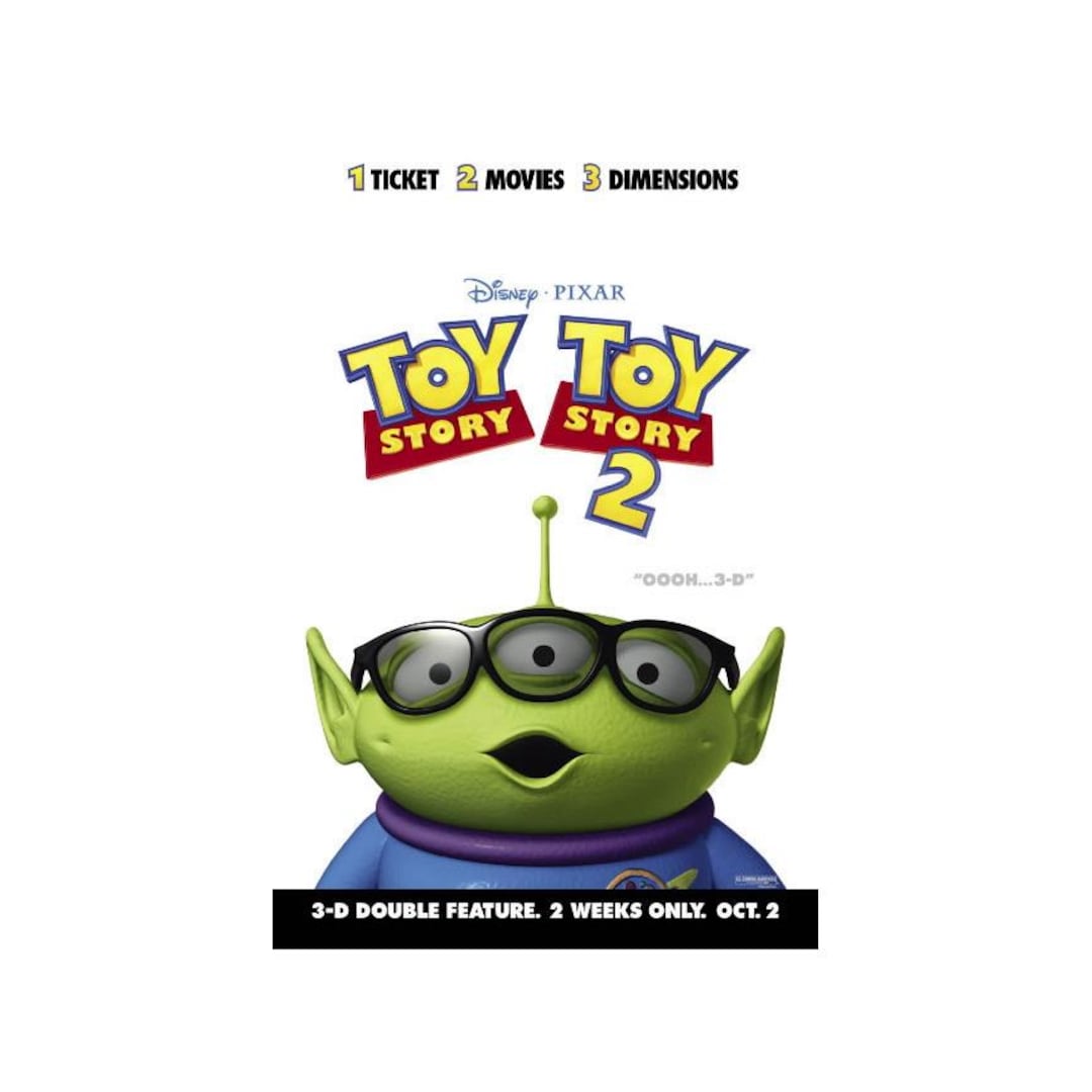 TOY STORY 1 and 2 3D Double Feature Movie Poster 2 Sided ORIGINAL 27x40 ...