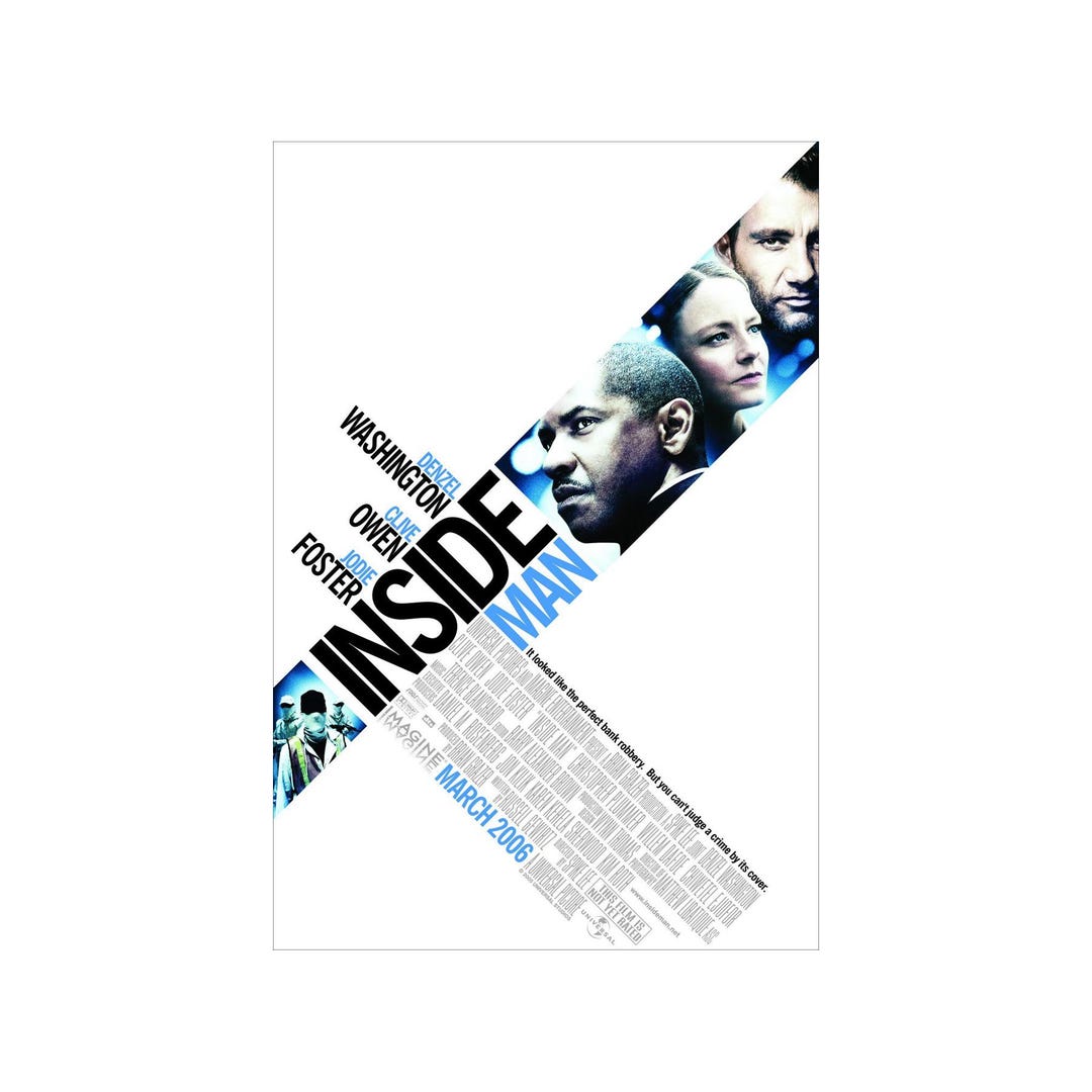 INSIDE MAN Movie Poster 2 Sided ORIGINAL Rolled 27x40 Denzel Washington ...