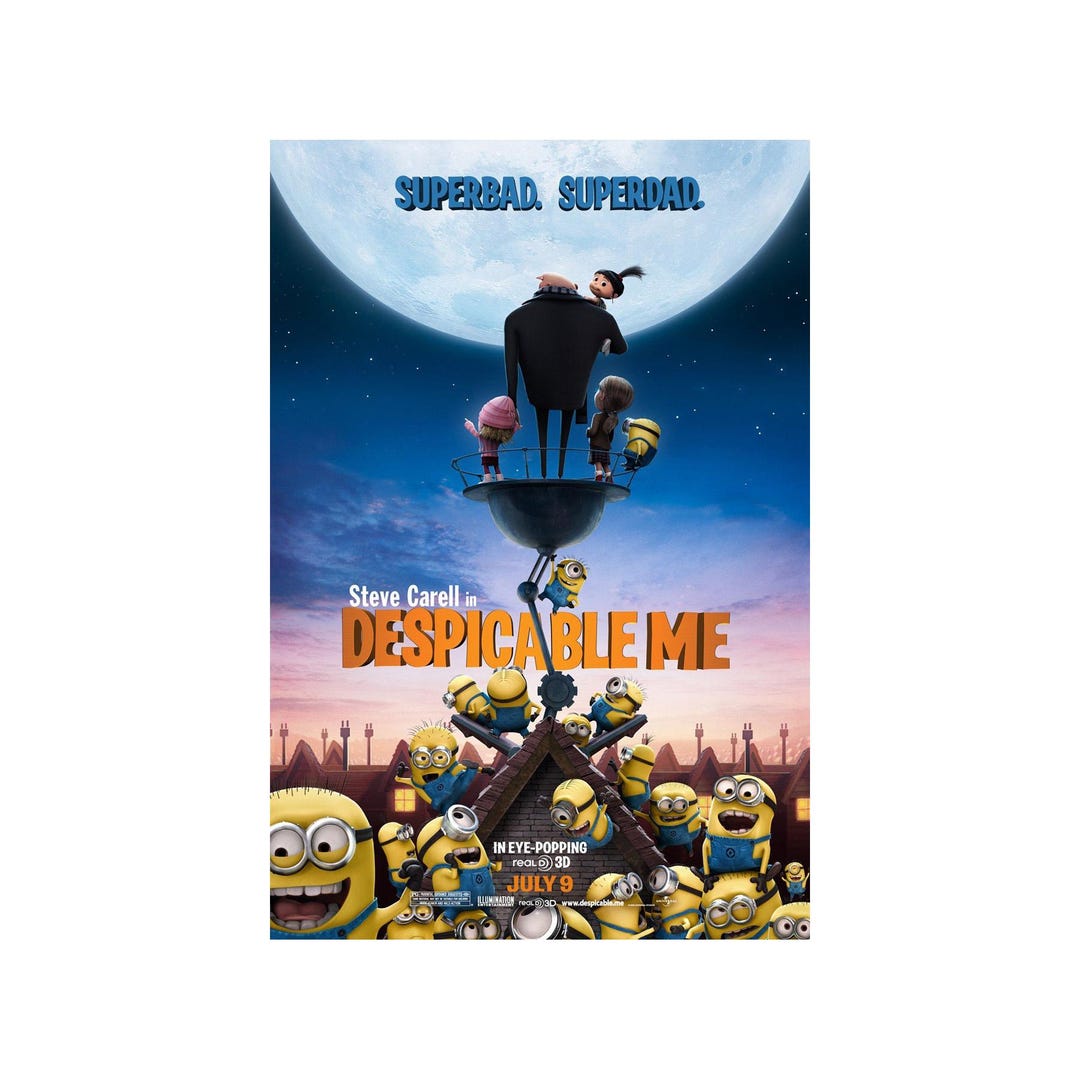 DESPICABLE ME Movie Poster 2 Sided ORIGINAL Final 27x40 Steve Carell - Etsy