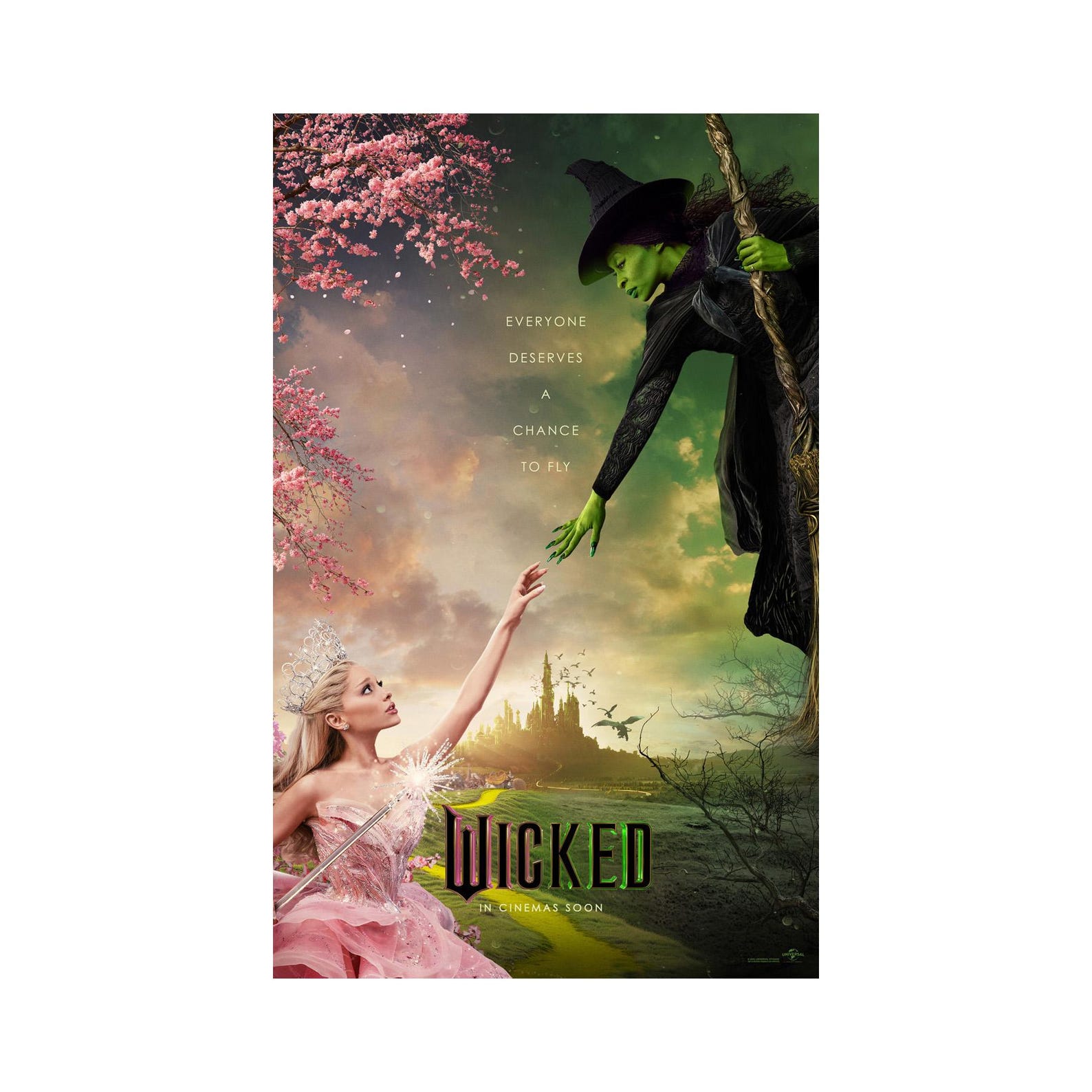 WICKED Movie Poster 2 Sided ORIGINAL Intl Version B 27x40 Ariana Grande ...