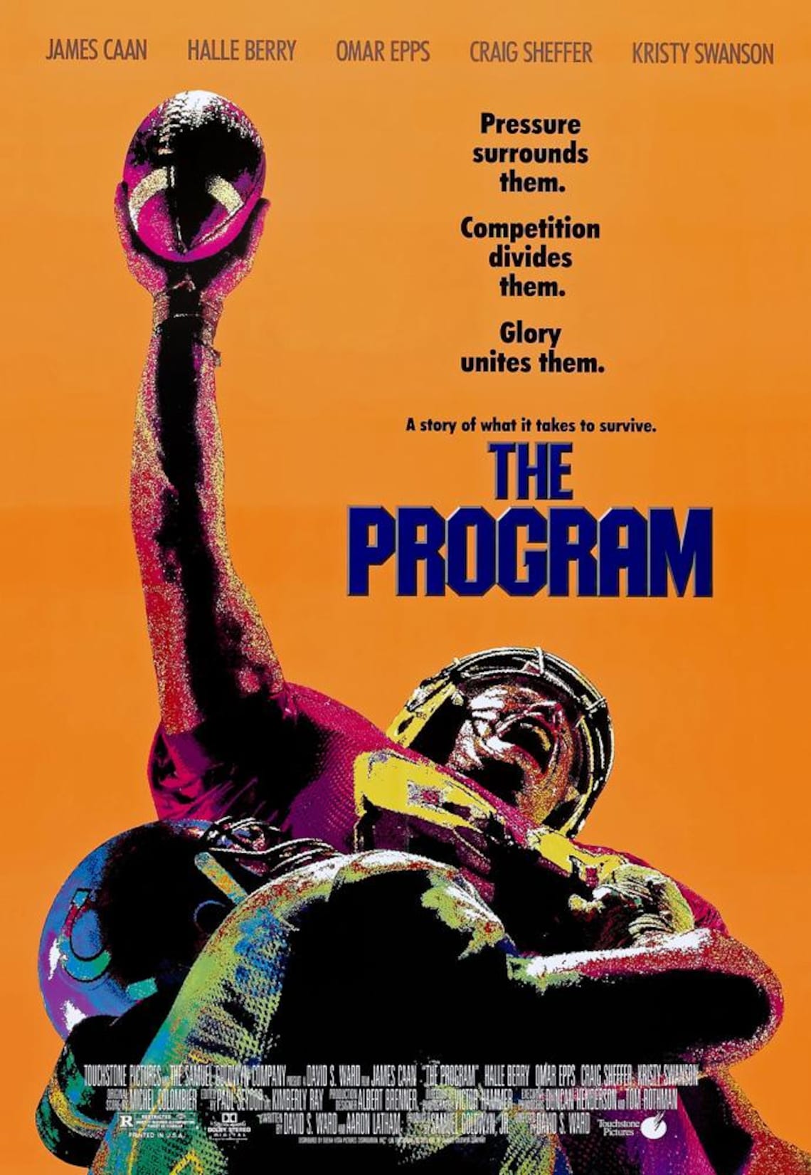 THE PROGRAM Movie Poster 2 Sided ORIGINAL Rolled 27x40 James Caan Halle ...