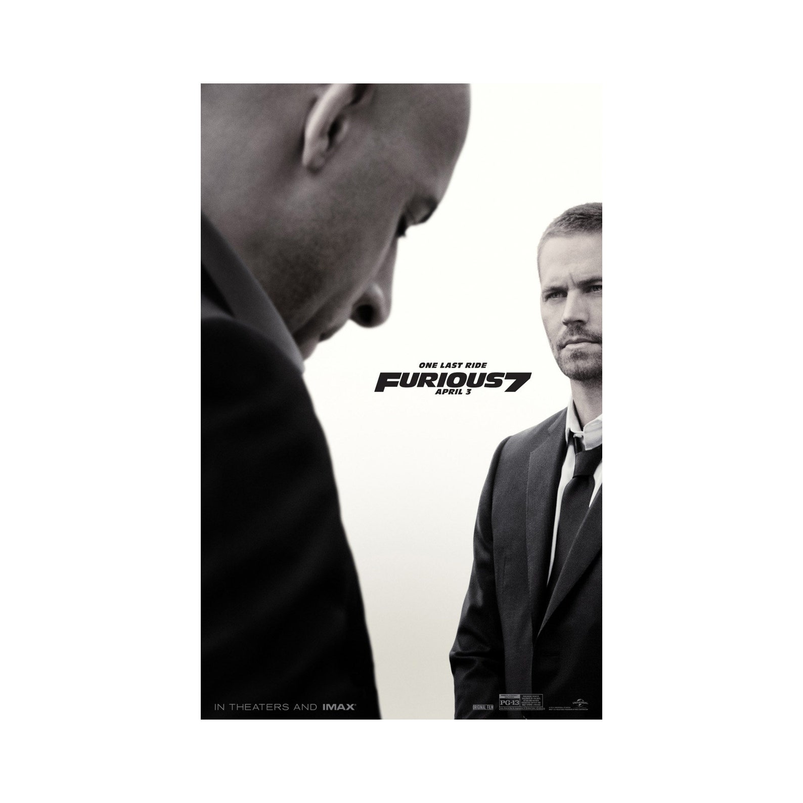FURIOUS 7 MOVIE POSTER 2 Sided Original Version B 27x40 Paul Walker Vin ...