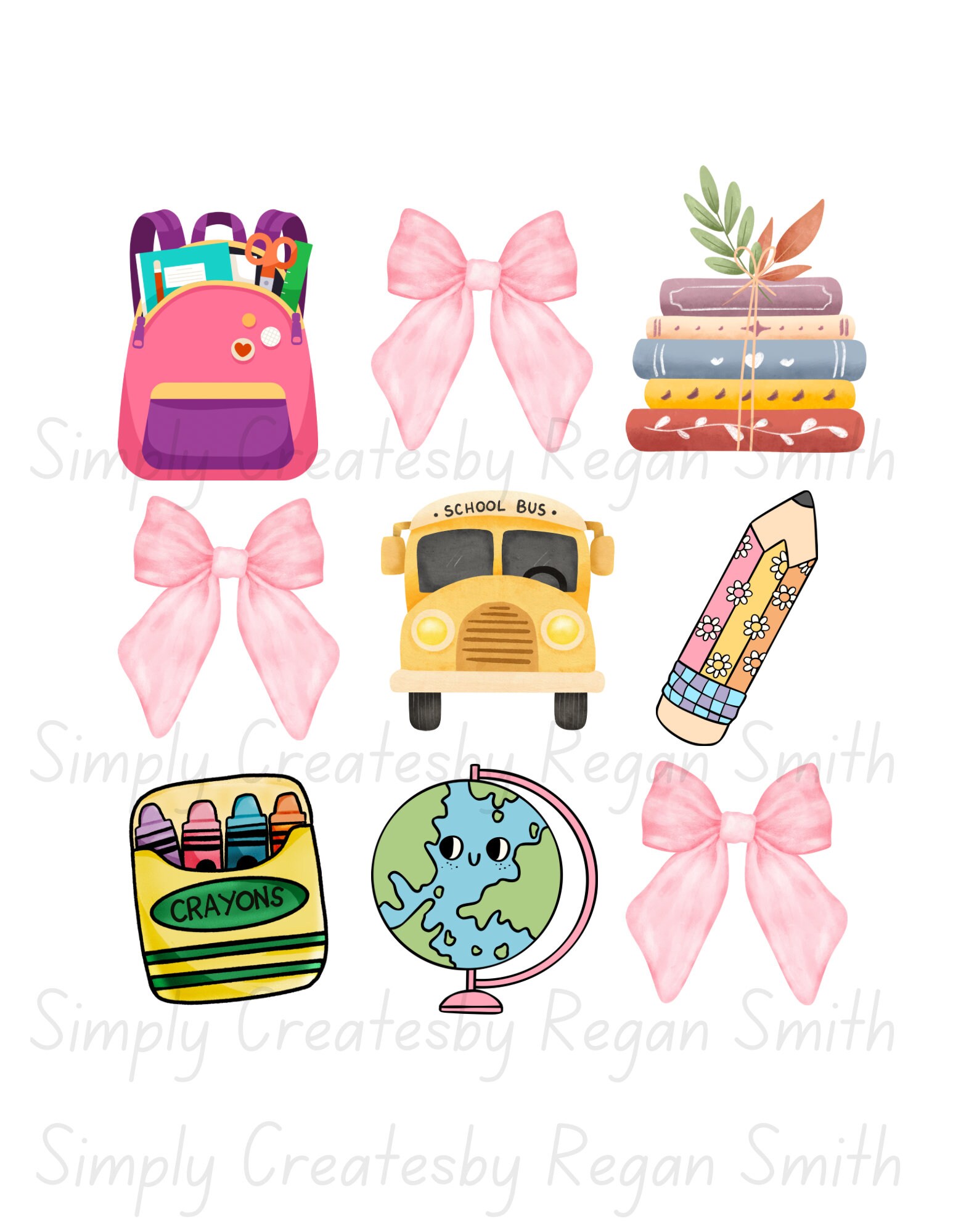 School Bows PNG Sublimation - Etsy