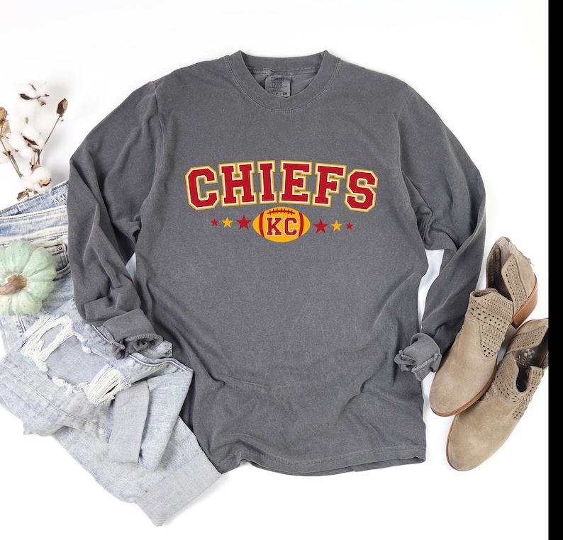 Kansas City Chiefs Retro Long Sleeve - Etsy