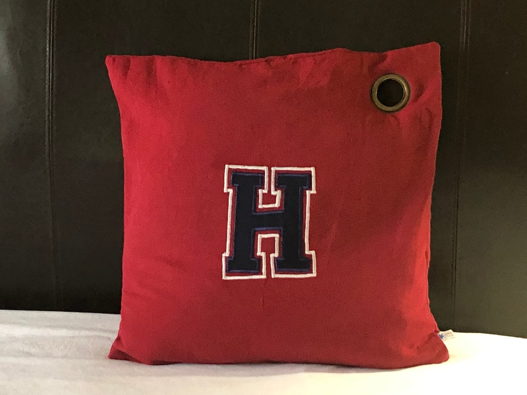 College Monogram Pillows, Varsity Monogram Throw Pillow, Dorm Decor ...