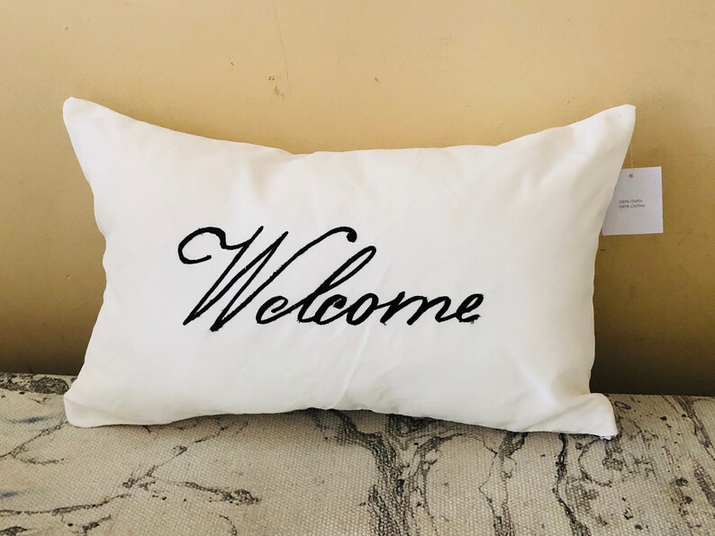 Welcome Pillows Word Outdoor Pillows Housewarming Gift | Etsy
