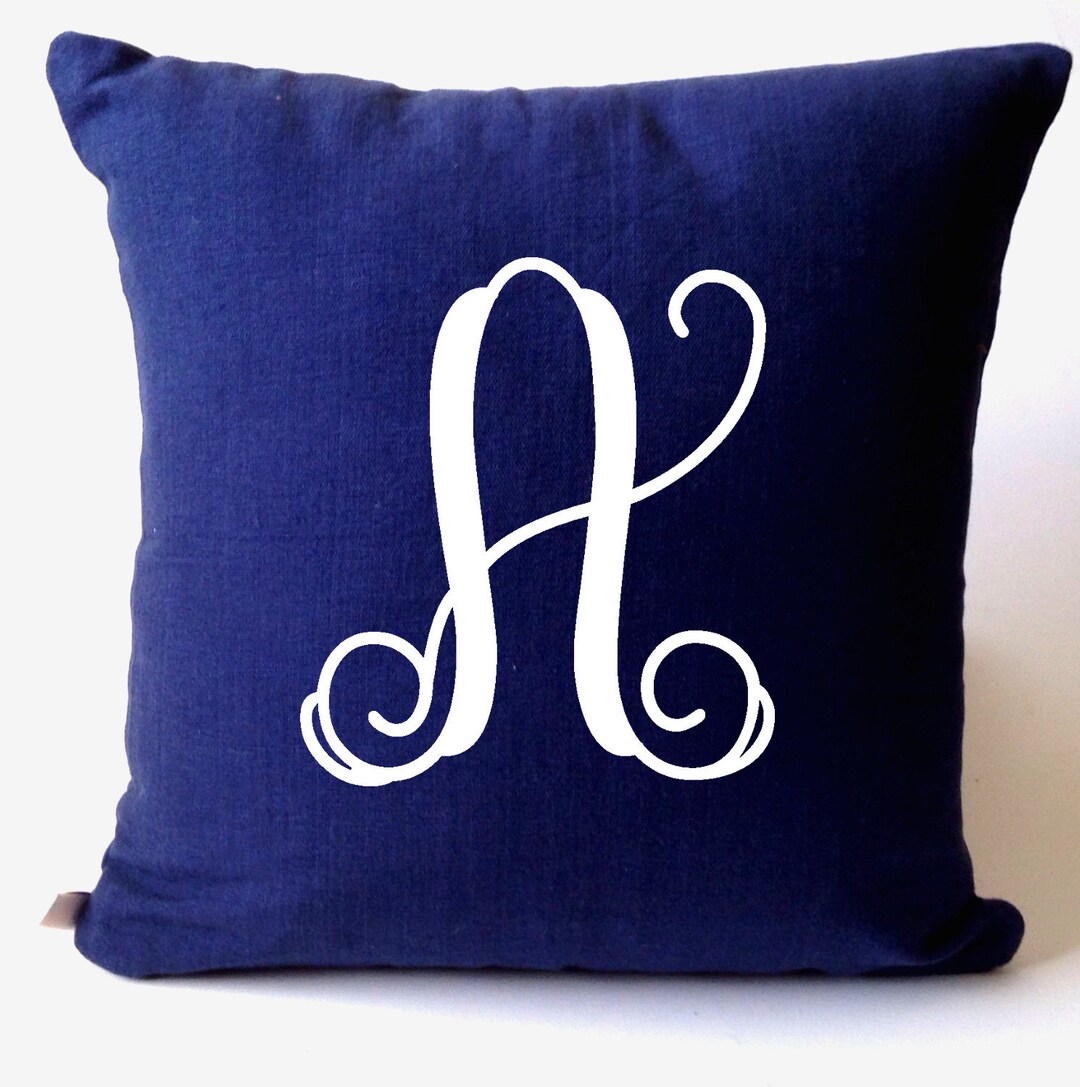 Monogram Throw Pillows Navy Decorative Pillows Wedding - Etsy