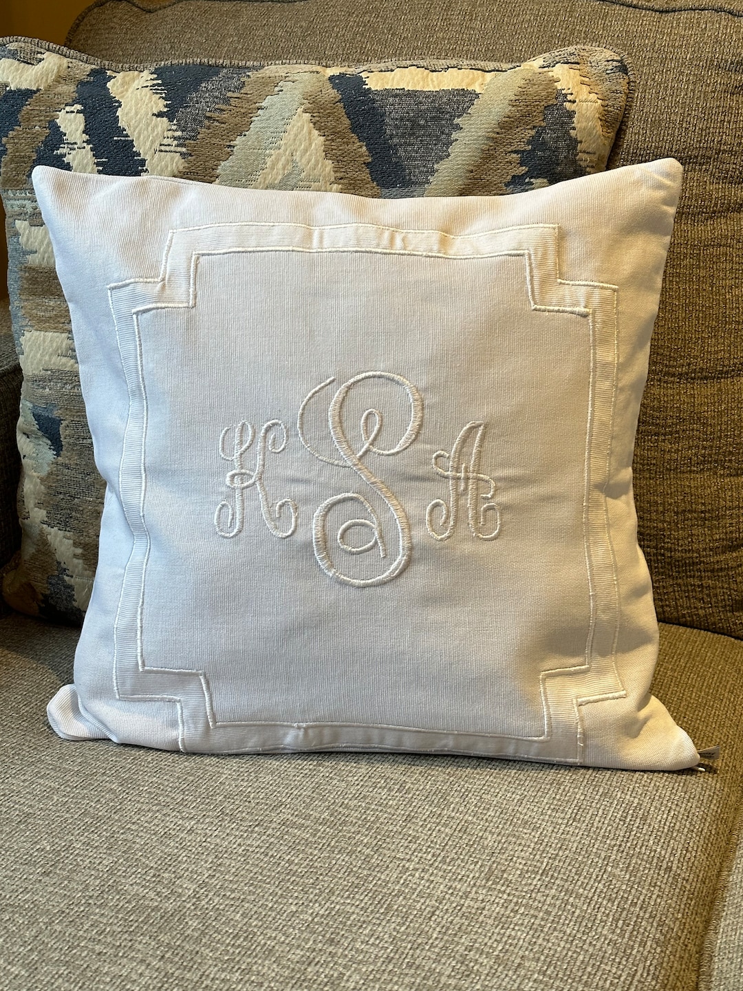 Monogram Euro Pillow White, Euro Shams Monogrammed Pillow Covers ...