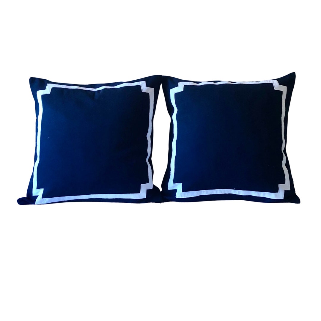 Farm House Home Decor, Navy Euro Boho Pillows Covers, Navy Couch Throw ...