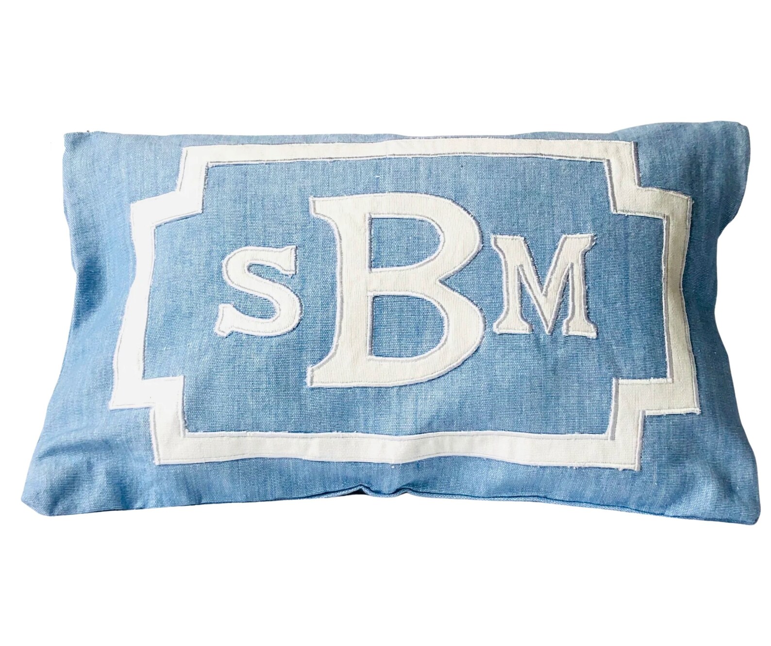 Applique Name Pillow Cover, Blue Personalized Gifts - Etsy