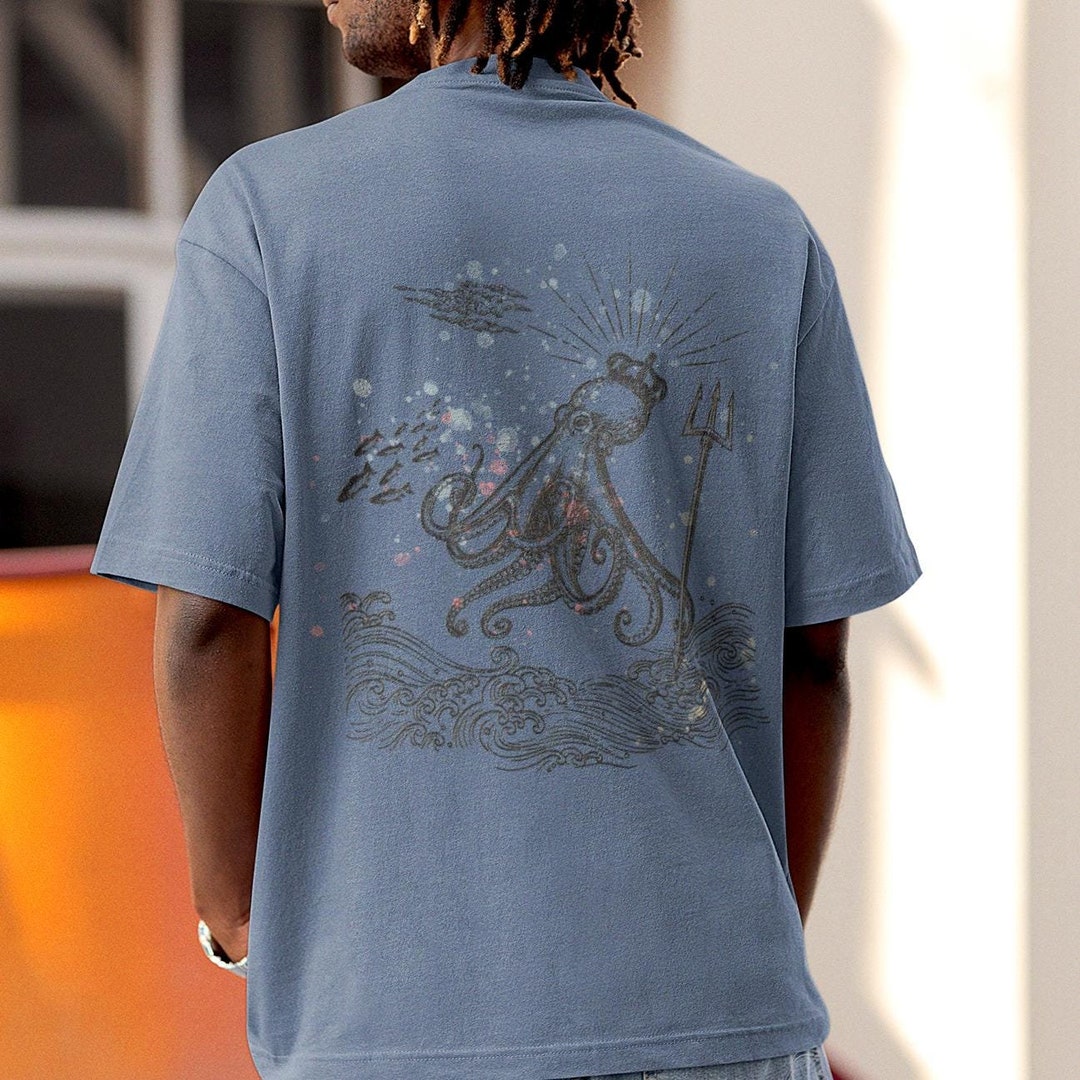 Vintage Japanese Art Octopus Shirt | Distressed Retro Comfort Colors ...