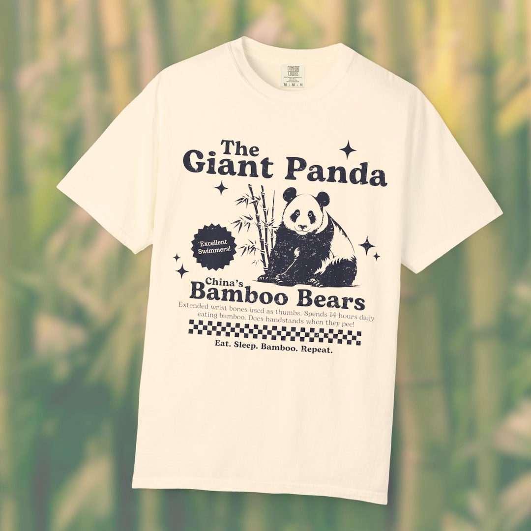 Panda T Shirt, Panda Comfort Colors T-shirt, Unisex Oversized Kawaii ...