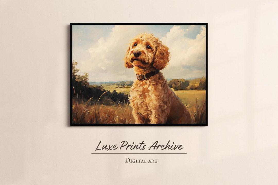 Labradoodle Pet Portrait, Printable Labradoodle Poster, Dog Wall Art ...