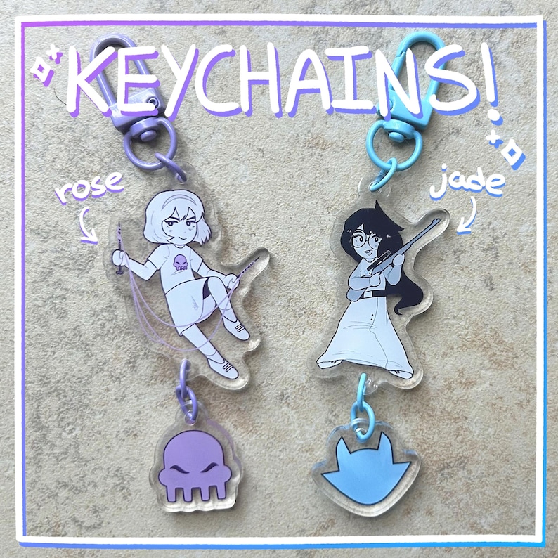 Homestuck Rose and Jade Connection Keychains/charms! - Etsy