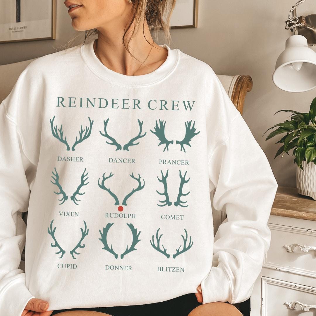 Reindeer Crew Christmas Sweatshirt, Christmas Sweatshirt, Christmas ...