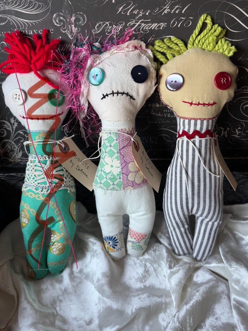 Scrappy Misfit Doll Soft Stuffed Fabric Doll With Button Eyes 2 Left ...
