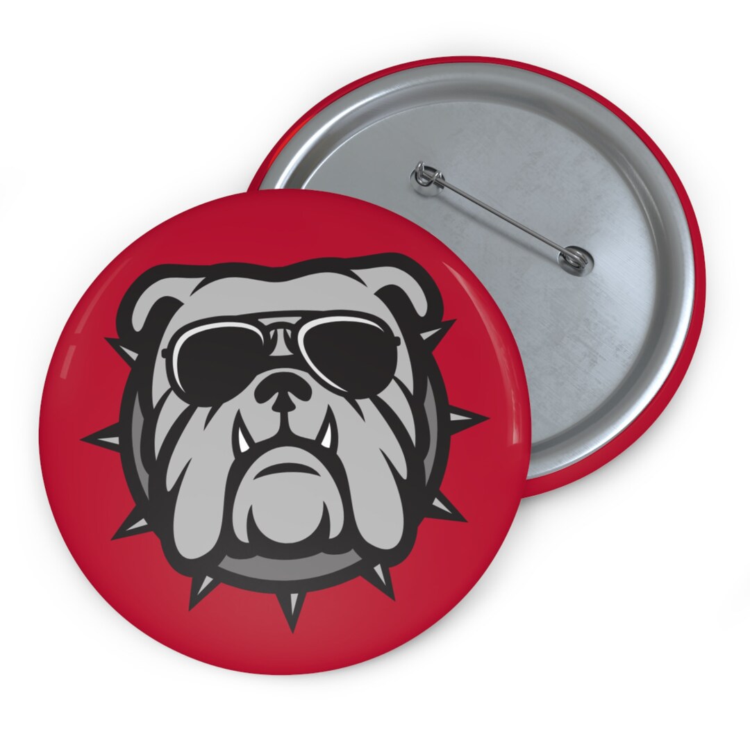 Georgia Bulldog Pin Button UGA Pin Button Bulldog With Sunglasses Metal ...
