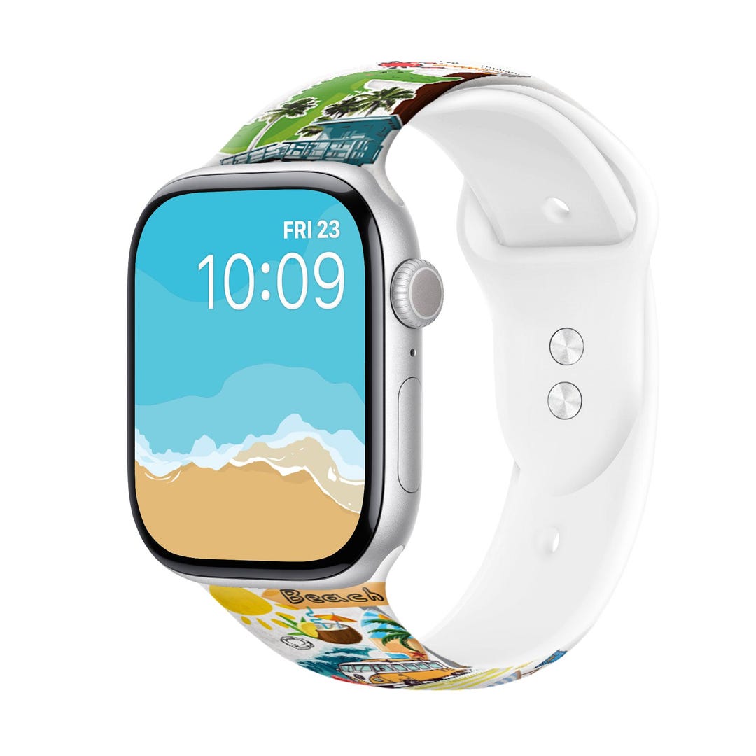 Florida Sunshine Tropical Silicone Apple Watch Band - Beach-inspired ...