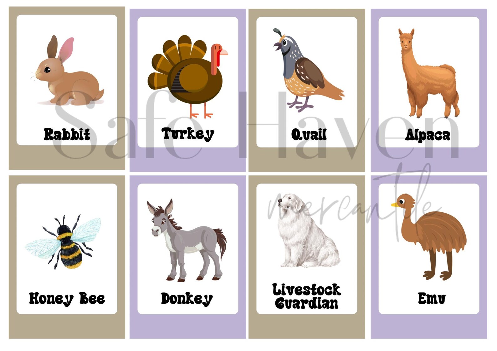 Farm Animals Digital Early Learning Flashcards | Ages 1+ | Animal Names ...