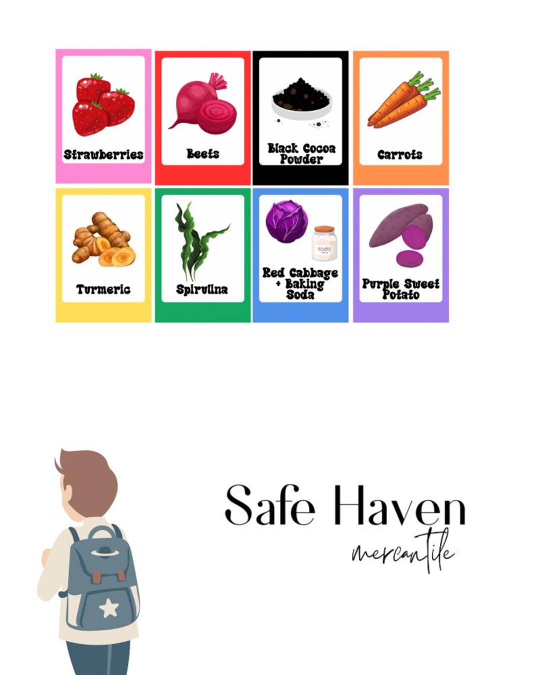 Natural Food Coloring Digital Early Learning Flashcards | Ages 1 ...