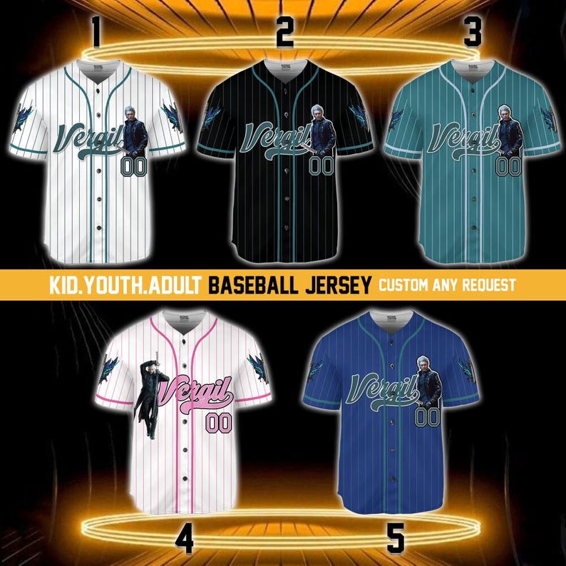 Personalized Vergil Devil May Cry Jersey, Gift for Women and Man ...