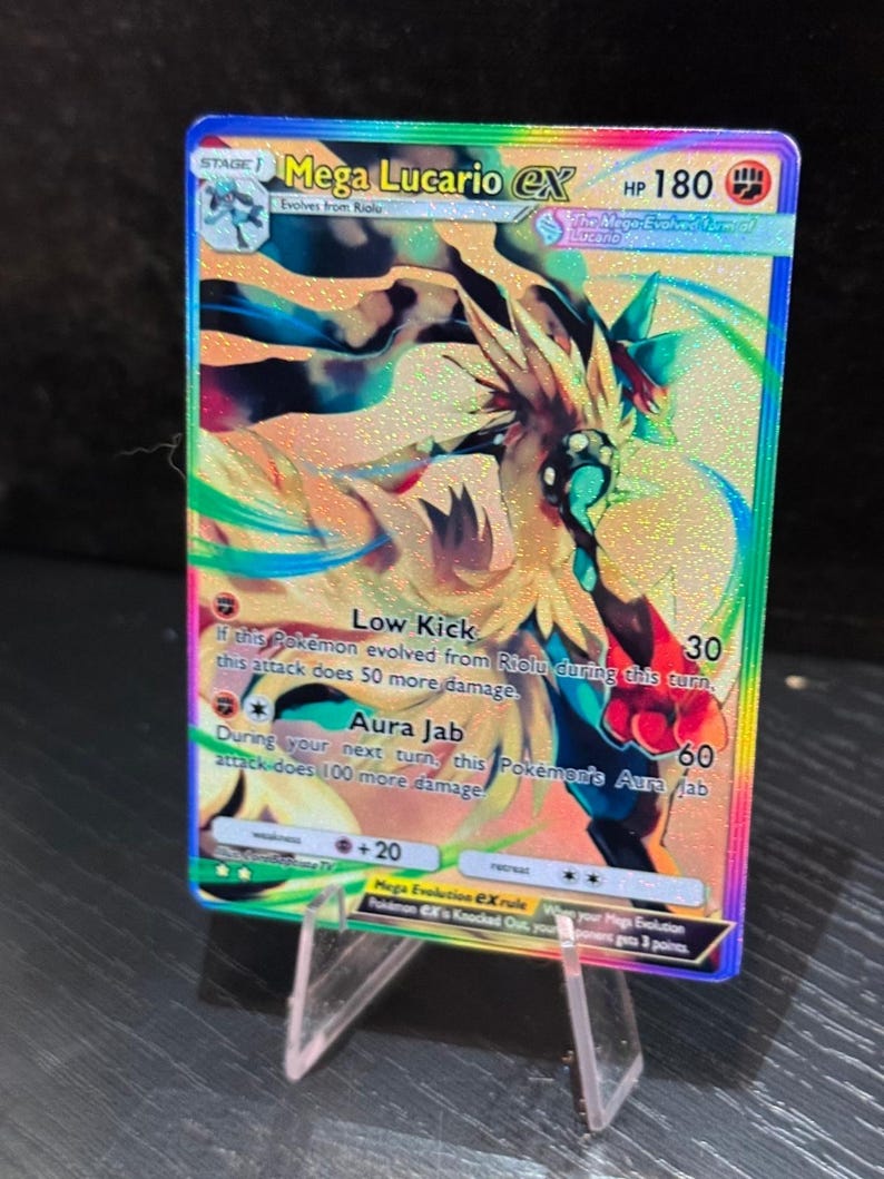 Mega Lucario Card Fan Art - Etsy